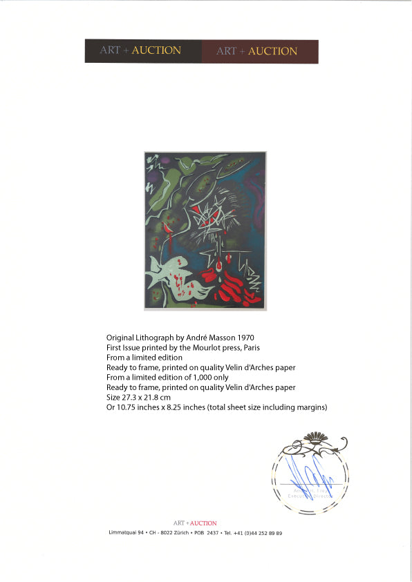 André Masson Vintage Print - Original Lithograph 1970 – Art & Vintage ...