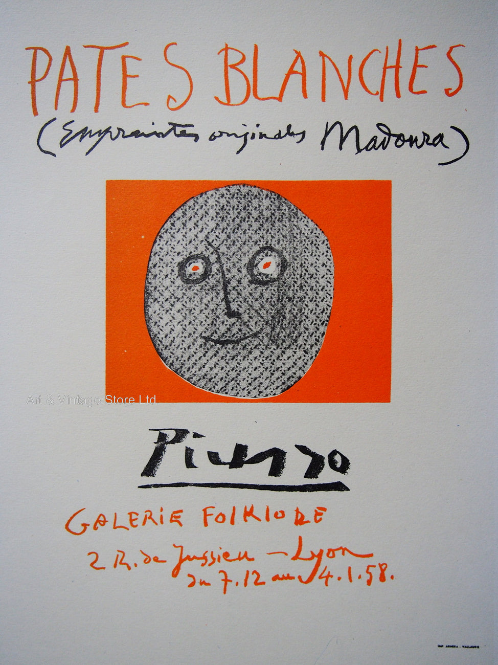 Pablo Picasso Vintage Print - Original Lithograph 1959 – Art & Vintage ...