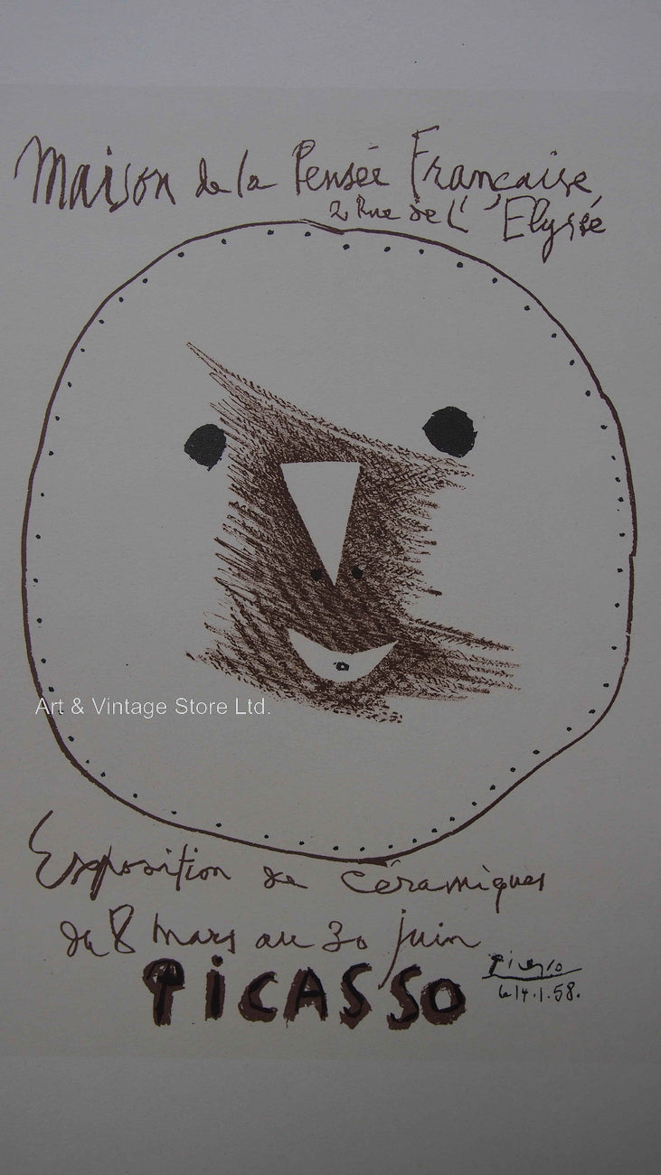 Pablo Picasso Vintage Print - Original Lithograph 1959 – Art & Vintage ...