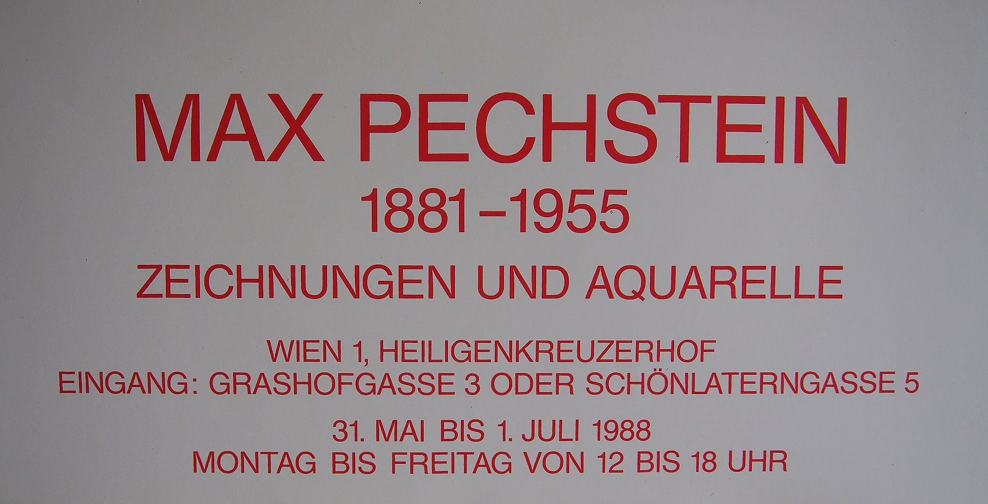 Max Pechstein - Original Artist Poster 1988 – Art & Vintage Store Ltd